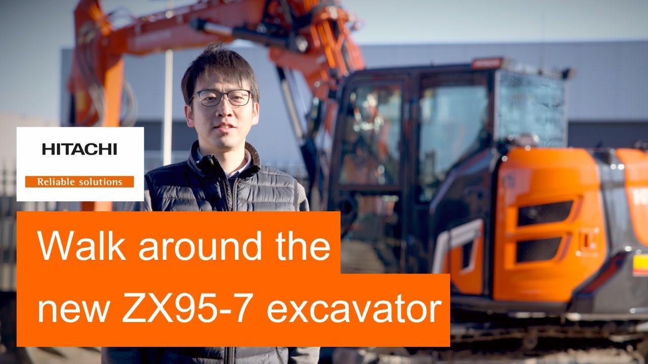 Walk around the Hitachi Construction Machinery ZX95-7 excavator ...
